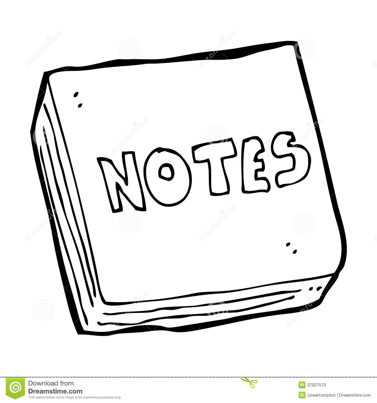 cartoon-notes-pad-black-white-line-retro-style-vector-available ...